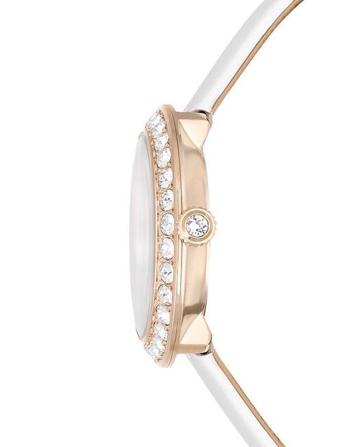 Swarovski Matrix Tennis Leather Strap Watch, 30Mm in Metallic | Lyst