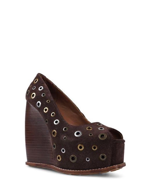 Zigi Dolli Platform Wedge Pump in Brown | Lyst