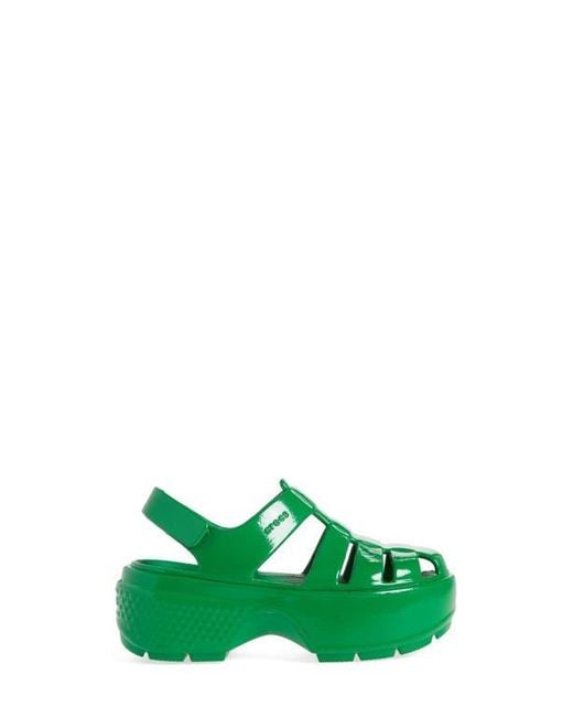 Crocs™ Stompy High Shine Water Resistant Platform Fisherman Sandal in ...