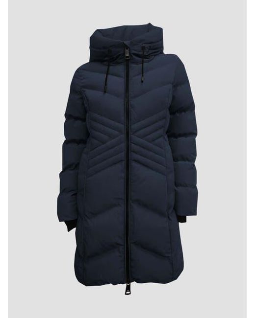 Point Zero Star-Stitch Chic Long Puffer Jacket in Blue | Lyst