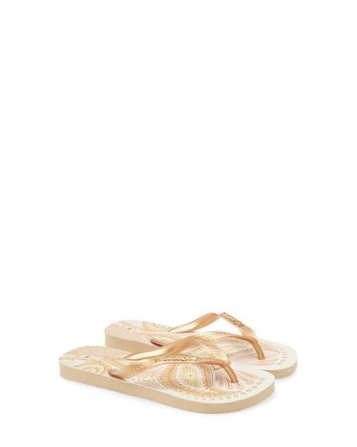 Havaianas X Farm Rio Papillon Flip Flop in Natural | Lyst