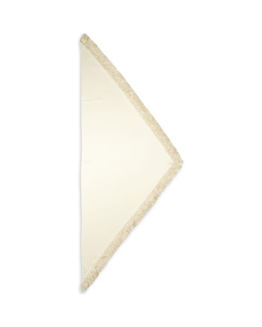 TOTEME Charmeuse Satin Triangle Fringe Scarf in Natural | Lyst