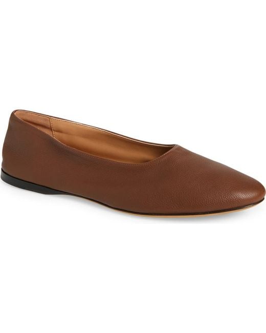 The Row Awar Leather Ballet Flats in Brown | Lyst