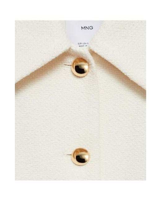 Mango Tweed Jacket in White | Lyst
