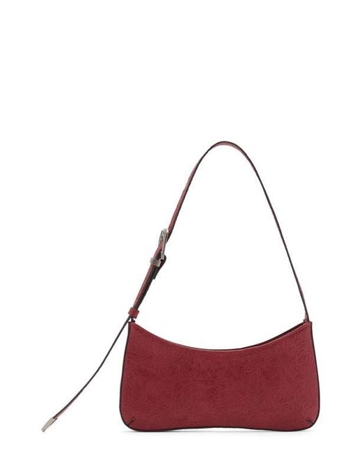 Mango Embossed Faux Leather Shoulder Bag in Red | Lyst