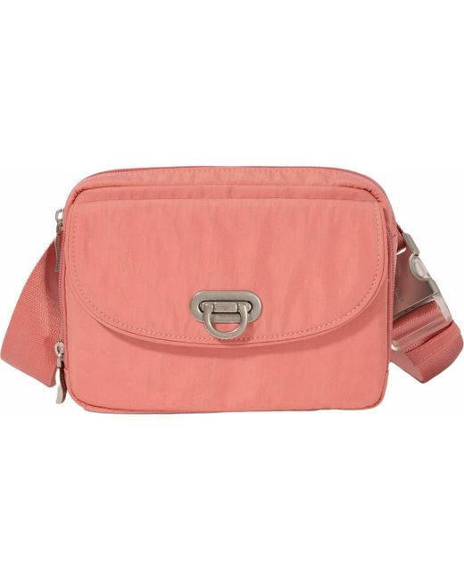 Baggallini Coastal Flip Lock Sling Bag in Pink | Lyst