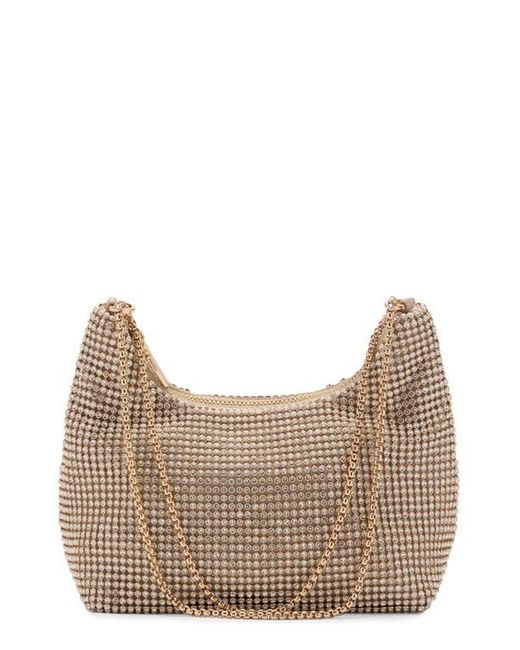 Mango Crystal Mesh Chain Strap Shoulder Bag in Natural | Lyst