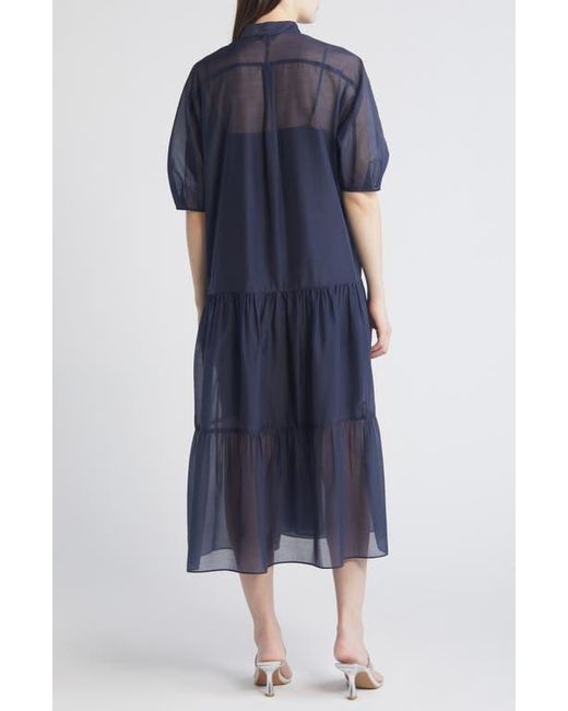 Ted Baker Pyla Sheer Organza Midi Shirtdress in Blue | Lyst