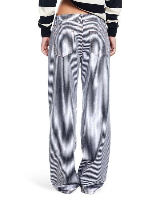 Lioness Top Model Stripe Low Rise Baggy Jeans in Gray | Lyst