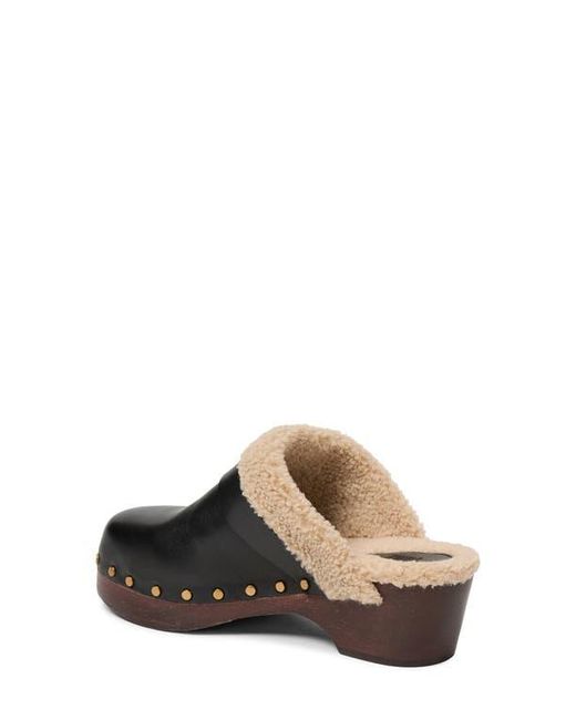 PAIGE Helena Faux Shearling Clog in Black | Lyst