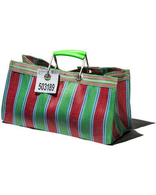 Puebco Recycled Plastic Stripe Bag in Green | Lyst