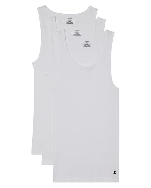 Calvin Klein 3-Pack Classic Cotton Tanks in White for Men | Lyst