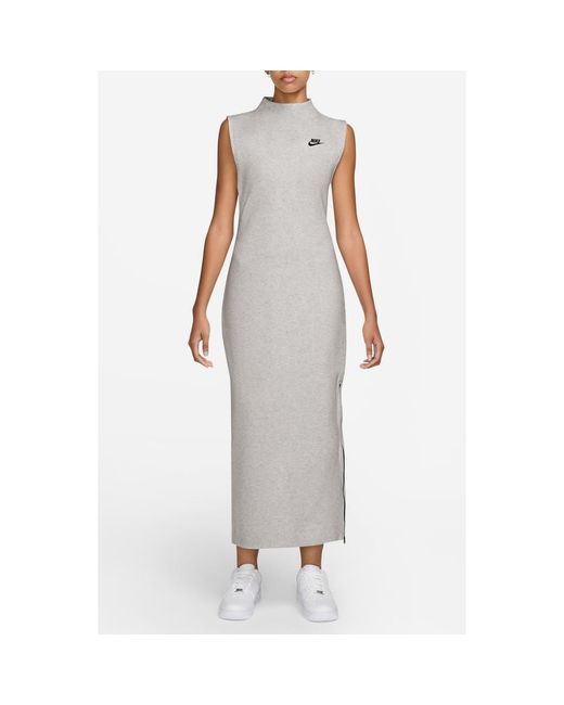 Nike Tech Fleece Sleeveless Maxi Dress in White | Lyst