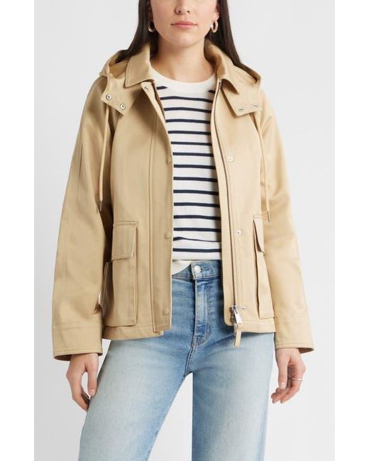 Caslon Cotton Parka With Removable Hood in Natural | Lyst