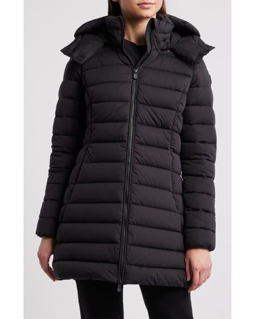 Save The Duck Dorothy Water Repellent Puffer Jacket With Removable Hood in Black | Lyst