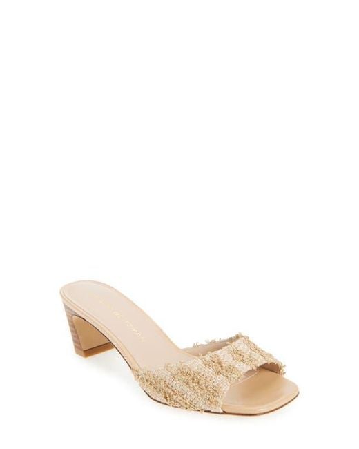 Stuart Weitzman Stassi 50 Slide Sandal in Natural | Lyst