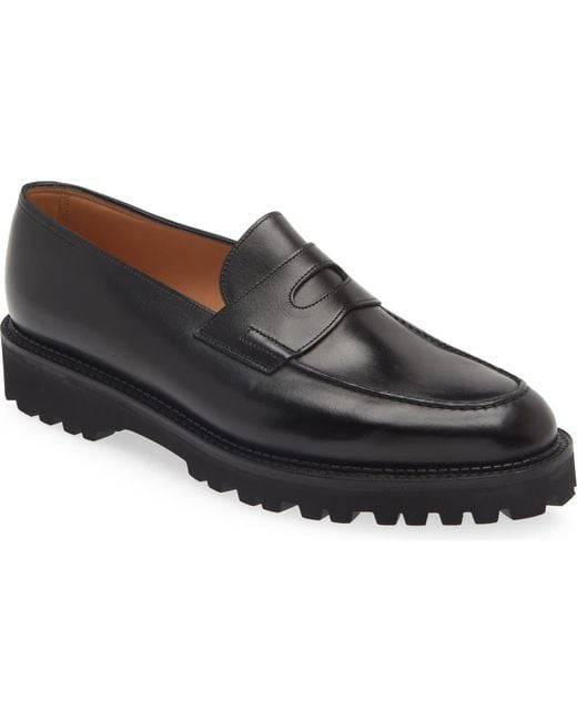 John Lobb Lopez Penny Loafer in Black for Men | Lyst