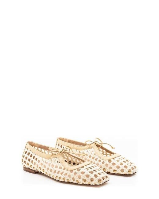 Andrea Gomez Amelia Raffia Ballet Flat in Natural | Lyst