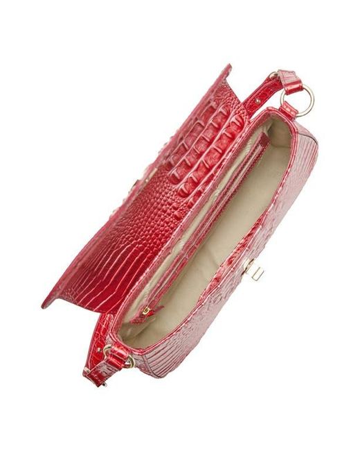 Brahmin Nerida Croc Embossed Leather Shoulder Bag in Red | Lyst