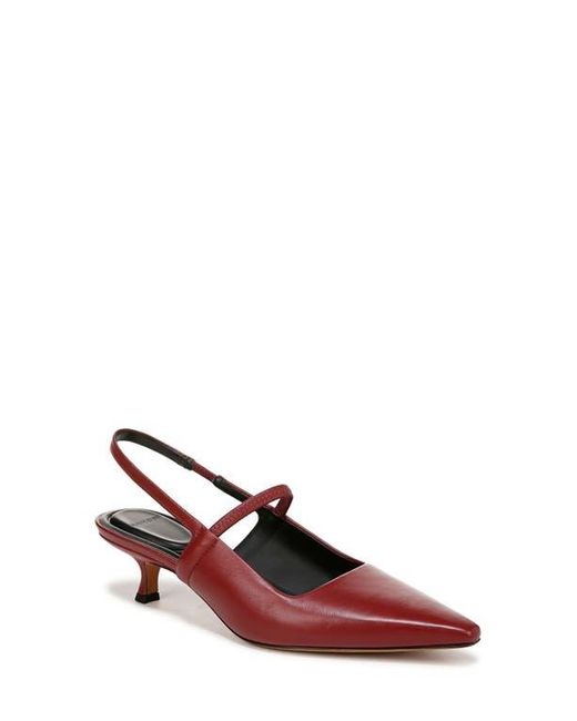 Vince Venice Slingback Pointed Toe Kitten Heel Pump in Red | Lyst