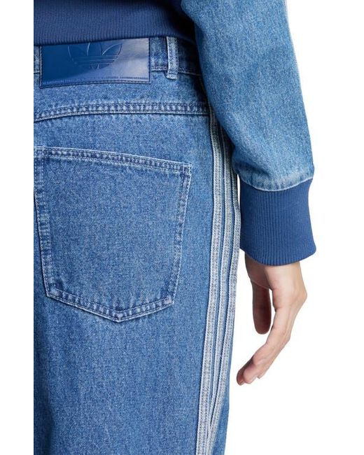 adidas Originals Adicolor 3-Stripes Denim Track Pants in Blue | Lyst