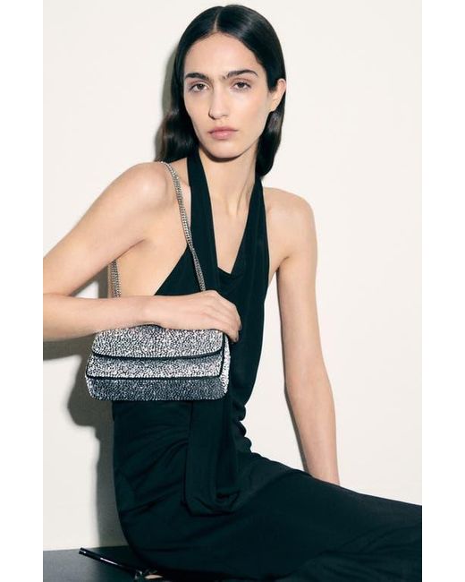 Mango Crystal Embellished Shoulder Bag in Metallic | Lyst