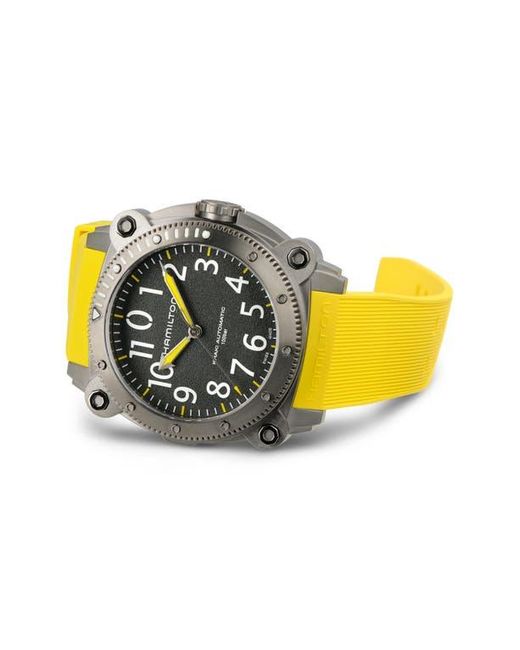 Hamilton Khaki Belowzero Automatic Rubber Strap Watch, 46Mm in Gray for ...