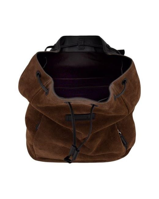 Vince Drayton Suede Flap Backpack in Brown | Lyst
