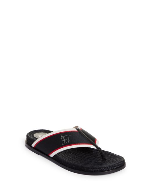 Christian Louboutin Hot Flip Espadrille Flip Flop In Black For Men Lyst