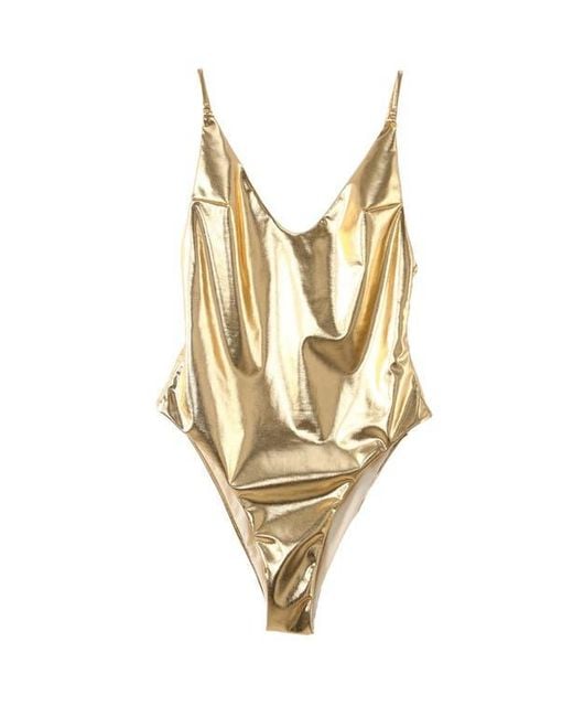 LECHERY Lustrous Plunge High-Cut One-Piece in Metallic | Lyst