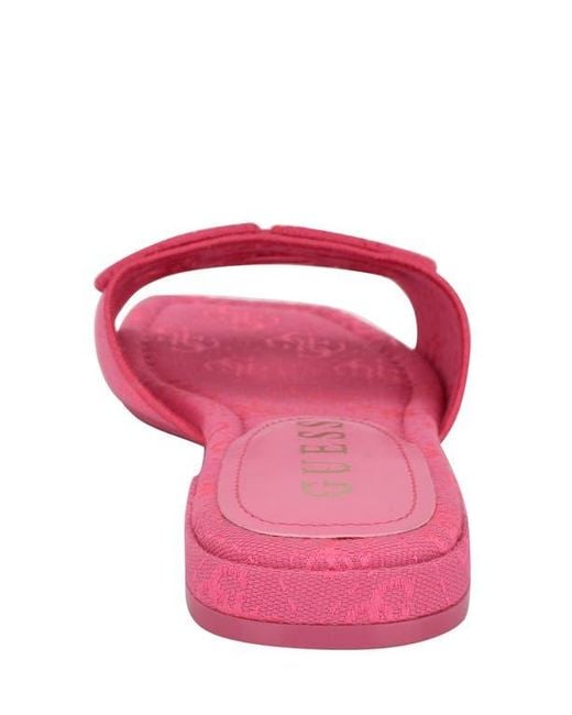 Guess Tarishae Slide Sandal in Pink | Lyst