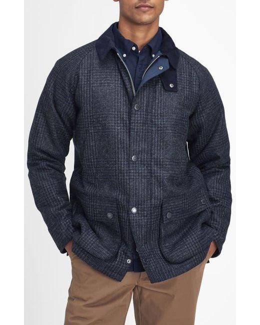Barbour Bedale Check Wool Jacket in Blue for Men | Lyst