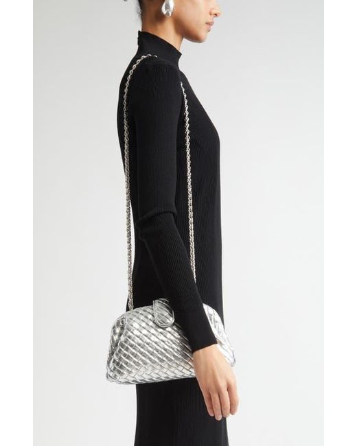 Bottega Veneta Mini Lauren 1980 Intrecciato Metallic Leather Clutch | Lyst