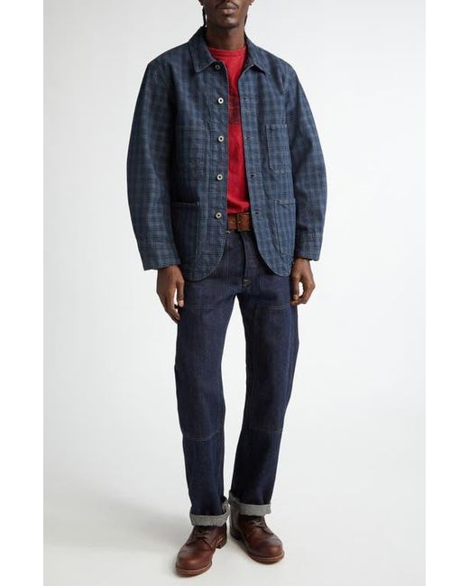 Ralph Lauren Check Jacquard Japanese Denim Engineer Coat in Blue for ...