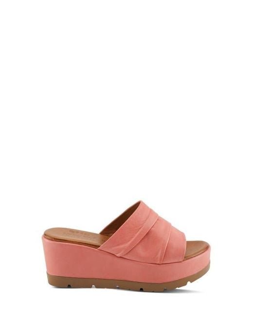 Spring Step Allerton Platform Wedge Slide Sandal in Pink | Lyst
