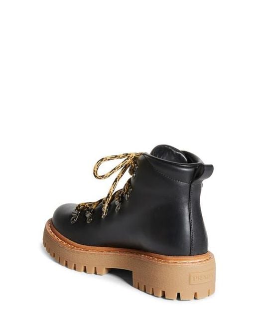 Prada St. Moritz Hiking Boot in Black | Lyst