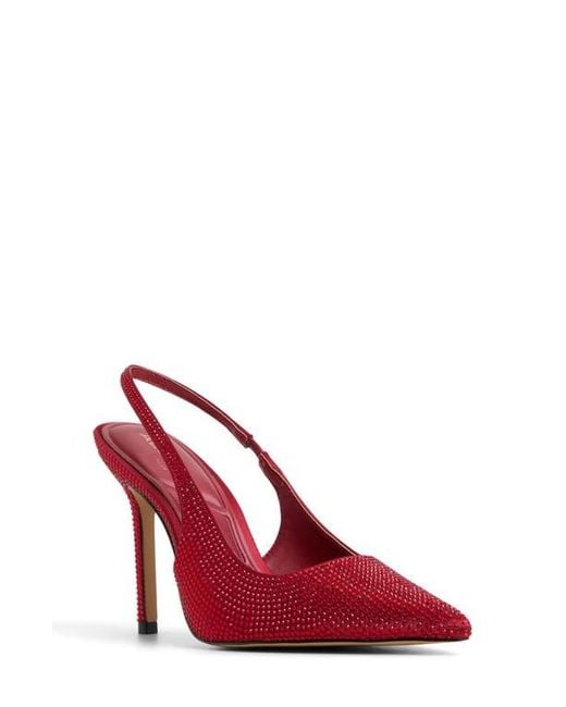 ALDO Lovebloom Slingback Pointed Toe Pump in Red | Lyst