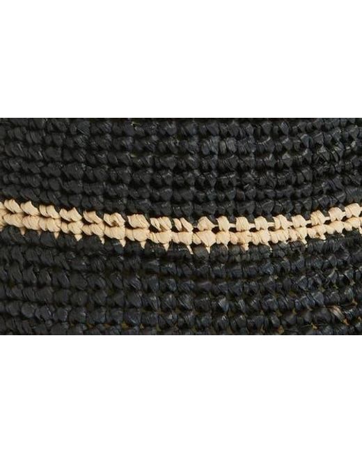Rag & Bone Jade Packable Raffia Straw Bucket Hat in Black | Lyst