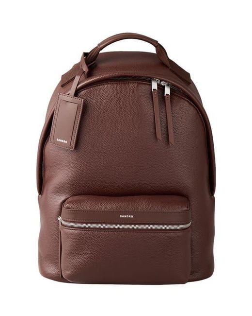 Sandro Coated Canvas Backpack in Brown for Men | Lyst