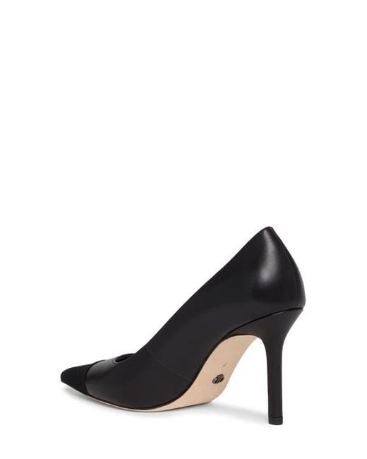 PAIGE Silva Pointed Cap Toe Pump in Black | Lyst
