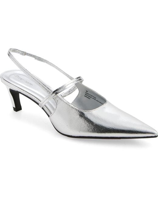 Open Edit Sophia Pointed Toe Slingback Pump in White | Lyst