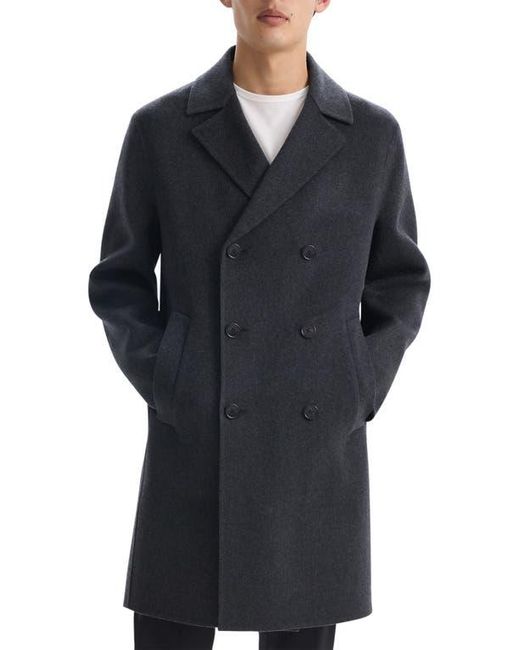 Theory Double Breasted Wool & Cashmere Coat in Black for Men | Lyst