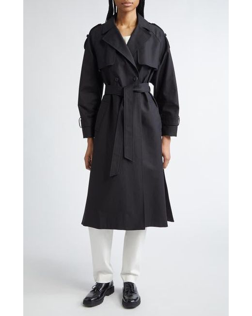 Partow Rory Belted Compact Cotton Trench Coat in Black | Lyst