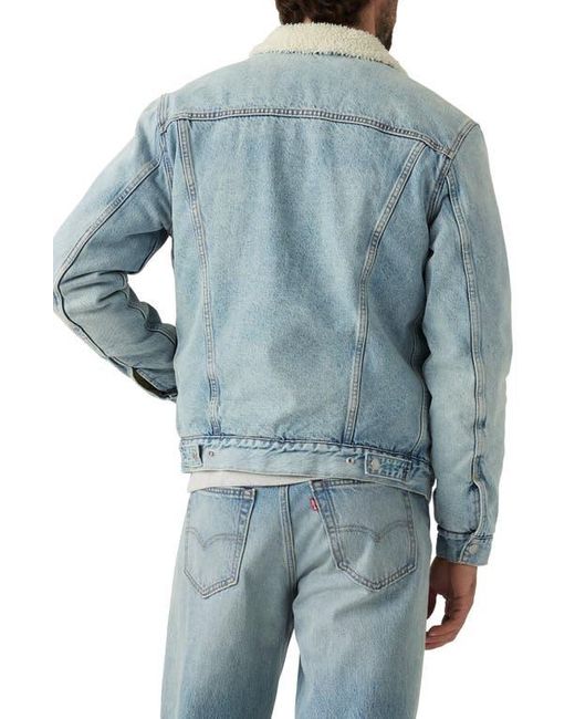 Levi's Type Iii High Pile Fleece Lined Denim Trucker Jacket in Blue for ...