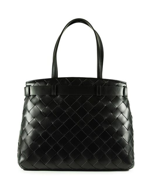 Sam Edelman Cleo Woven Leather Tote in Black | Lyst