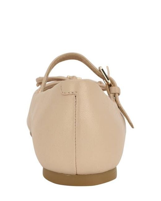 Guess Kayra Mary Jane Flat in Natural | Lyst