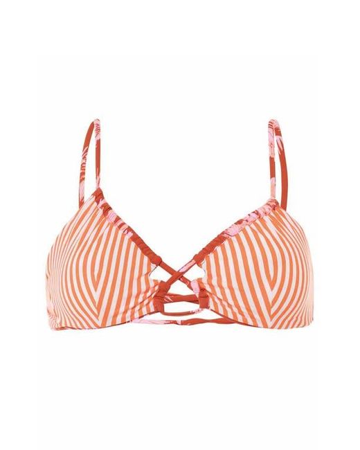 Maaji Darkred Palms Kelly Reversible Triangle Bikini Top in Brown | Lyst