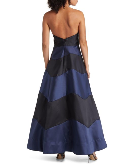 Hutch Rena Colorblock Strapless Gown in Blue | Lyst