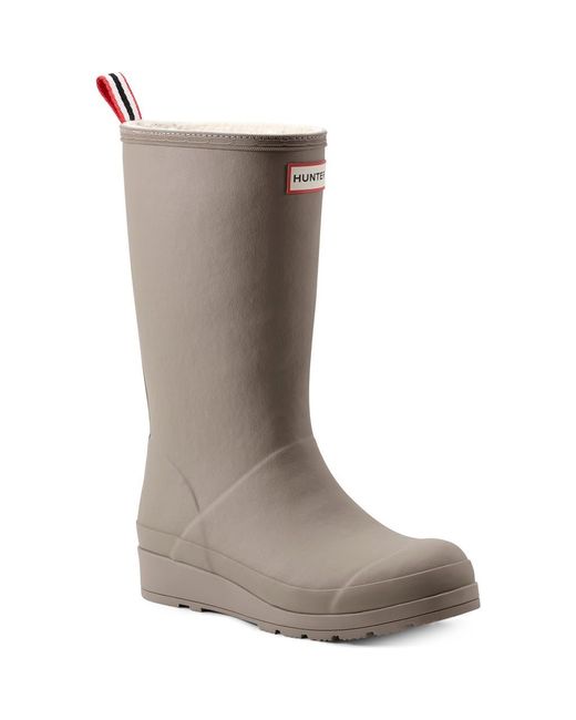 HUNTER Play Tall Insulated Waterproof Rain Boot in Brown | Lyst
