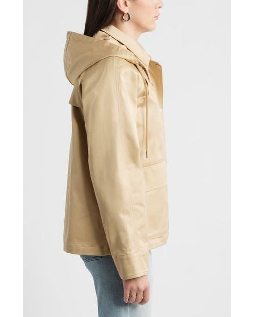 Caslon Cotton Parka With Removable Hood in Natural | Lyst